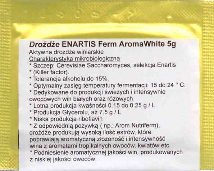 Drożdże winne aktywne ENARTIS FERM AROMA WHITE -- 5g - ENA-R-004 ...